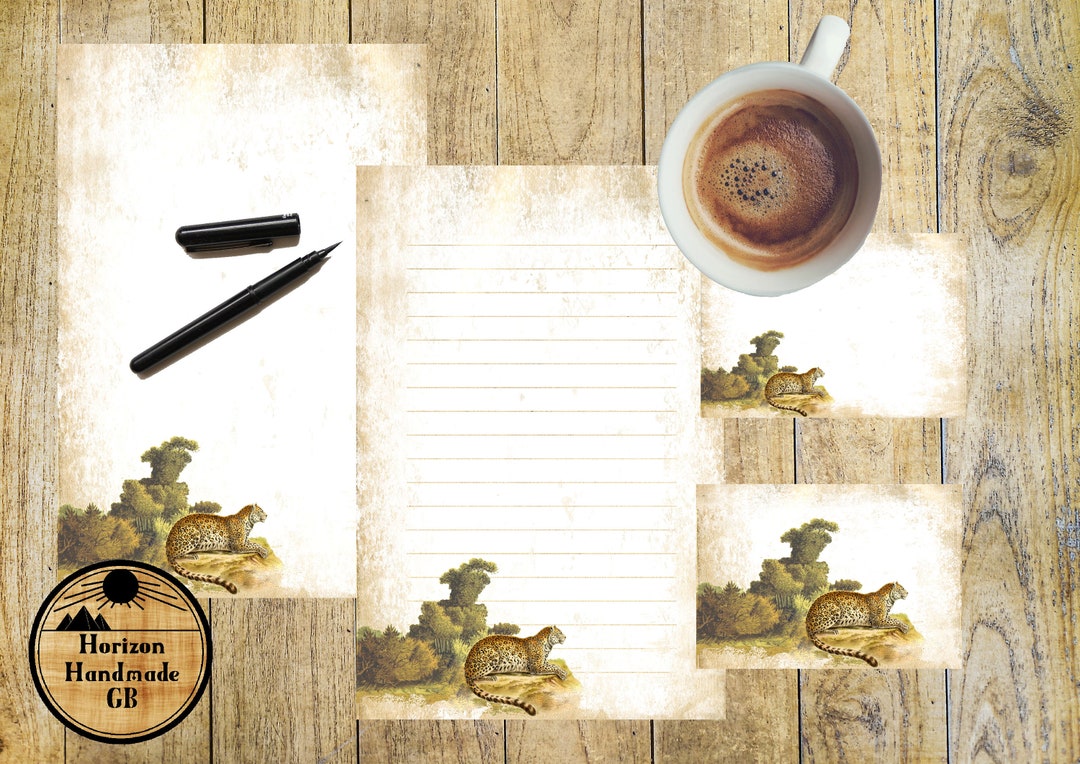 Vintage Printable African Leopard Letter Writing Paper & Envelopes ...