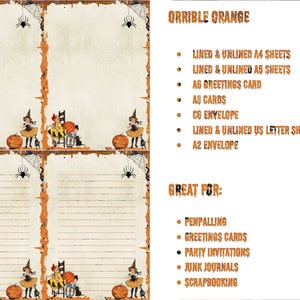 Printable Halloween Gothic Letter Writing Paper & Envelopes, Unlined ...