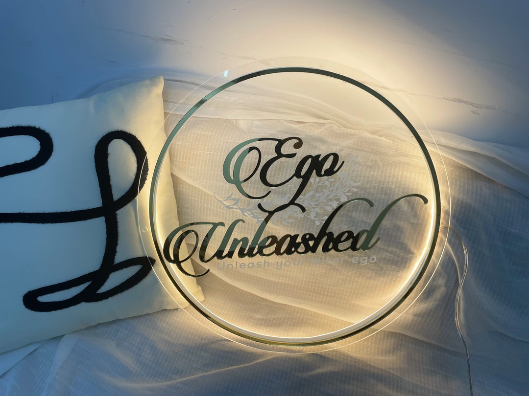 Custom Acrylic Sign Led Round Acrylic Sign for Nail Salon Logo Beauty ...