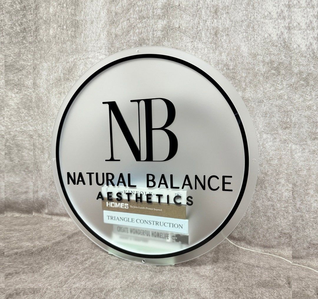 Custom Frosted Acrylic Sign Led Round Acrylic Sign for Nail Salon Logo ...