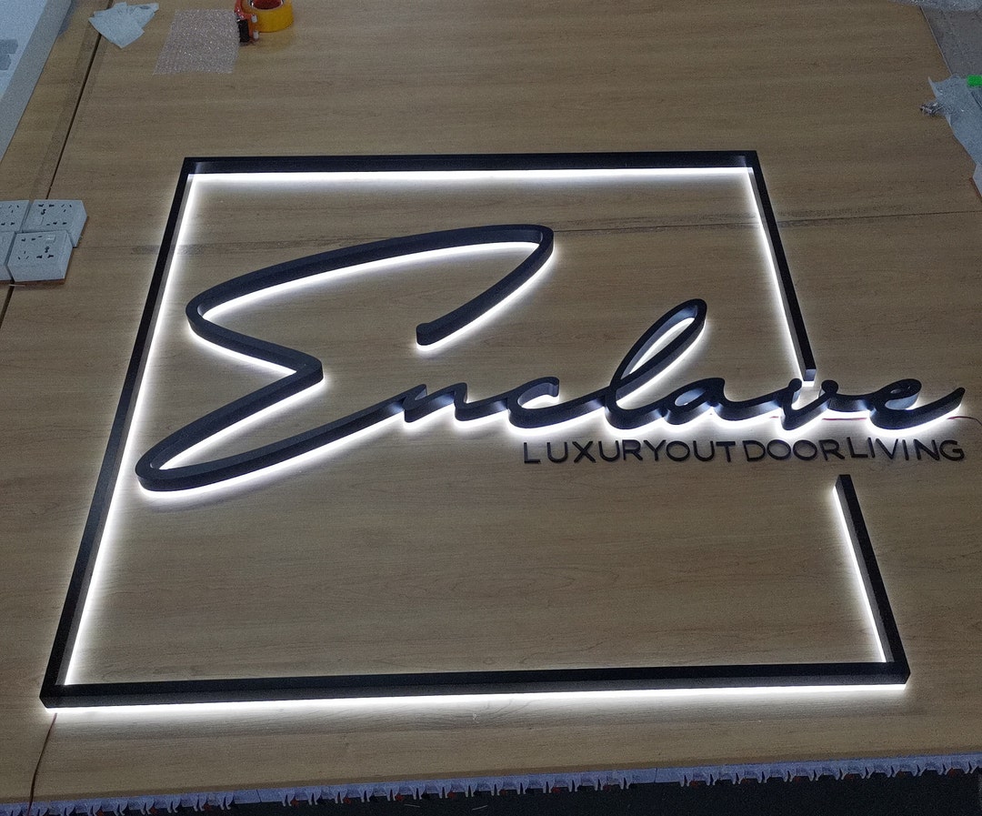 Custom Stainless Steel Logo Sign Illuminated Logo Sign - Etsy