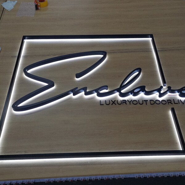 Stainless Steel Logo Sign Illuminated Logo Sign Backlit - Etsy