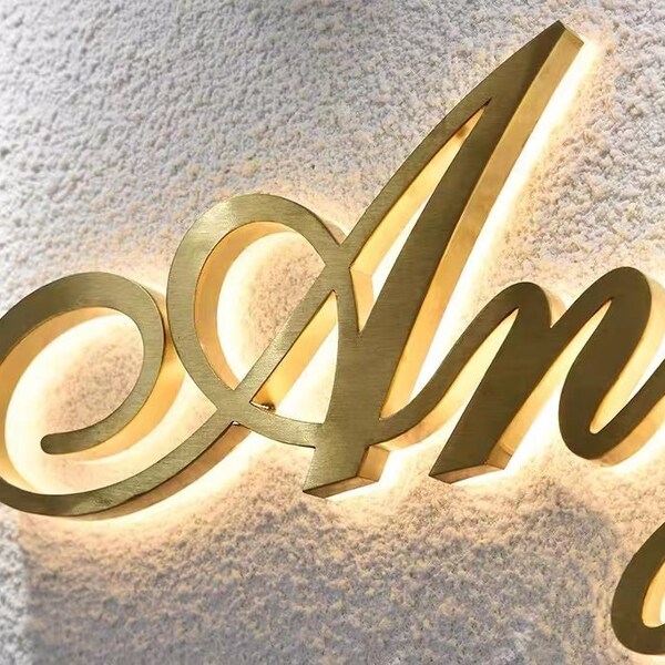 Stainless Steel Logo Sign Illuminated Logo Sign Backlit - Etsy
