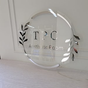 Custom Acrylic Sign Led Round Acrylic Sign for Nail Salon Logo Beauty ...
