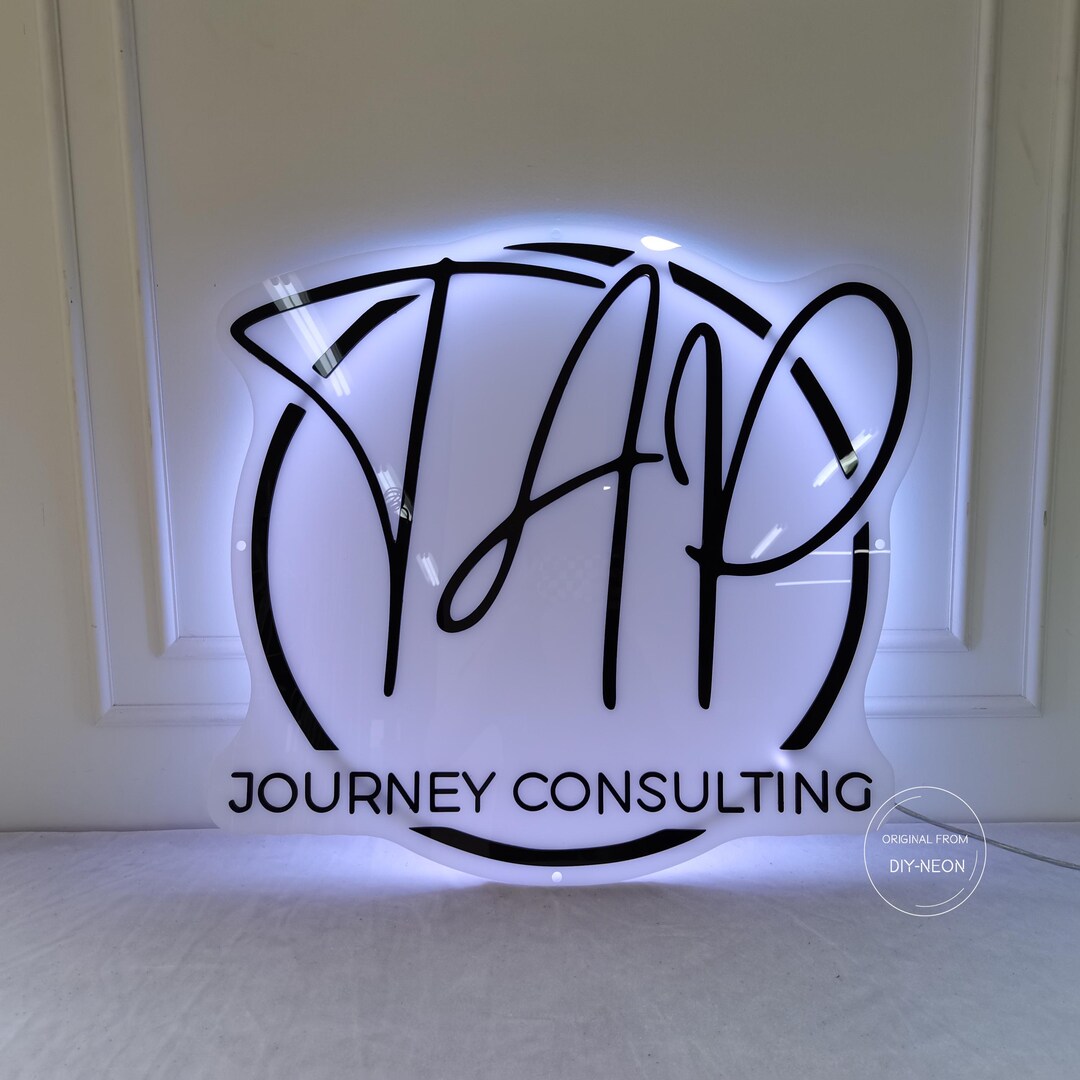 Custom RGB Acrylic Sign Led Round Acrylic Sign for Nail Salon Logo ...