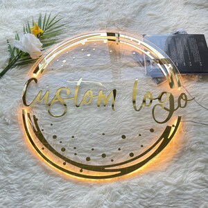 Custom Acrylic Sign Led Round Acrylic Sign for Nail Salon Logo Beauty ...