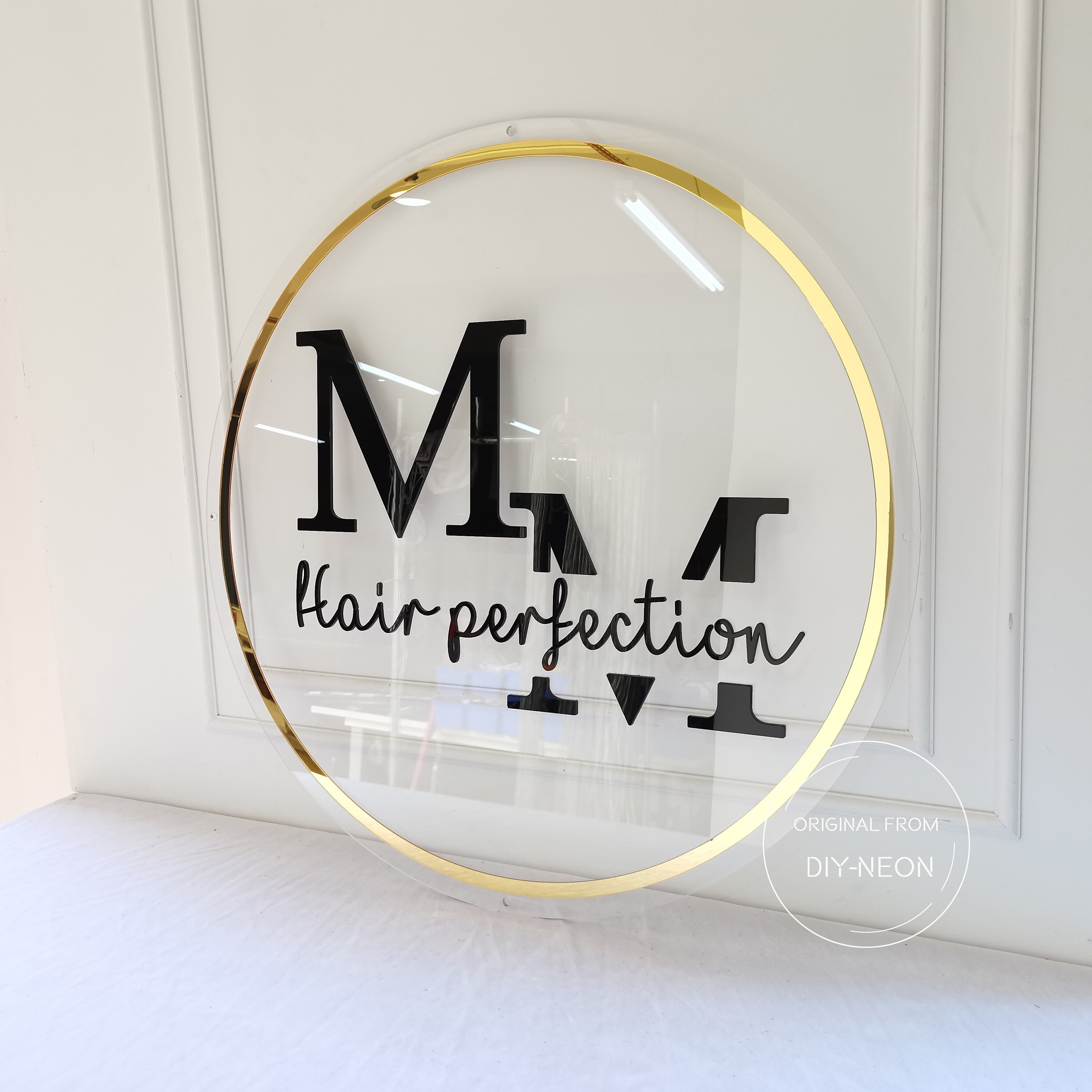 Custom RGB Acrylic Sign Led Round Acrylic Sign for Nail Salon Logo ...