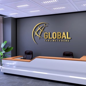 Custom 3D Sign for an Office Lobby,silver Brushed and Mirrored Sign ...