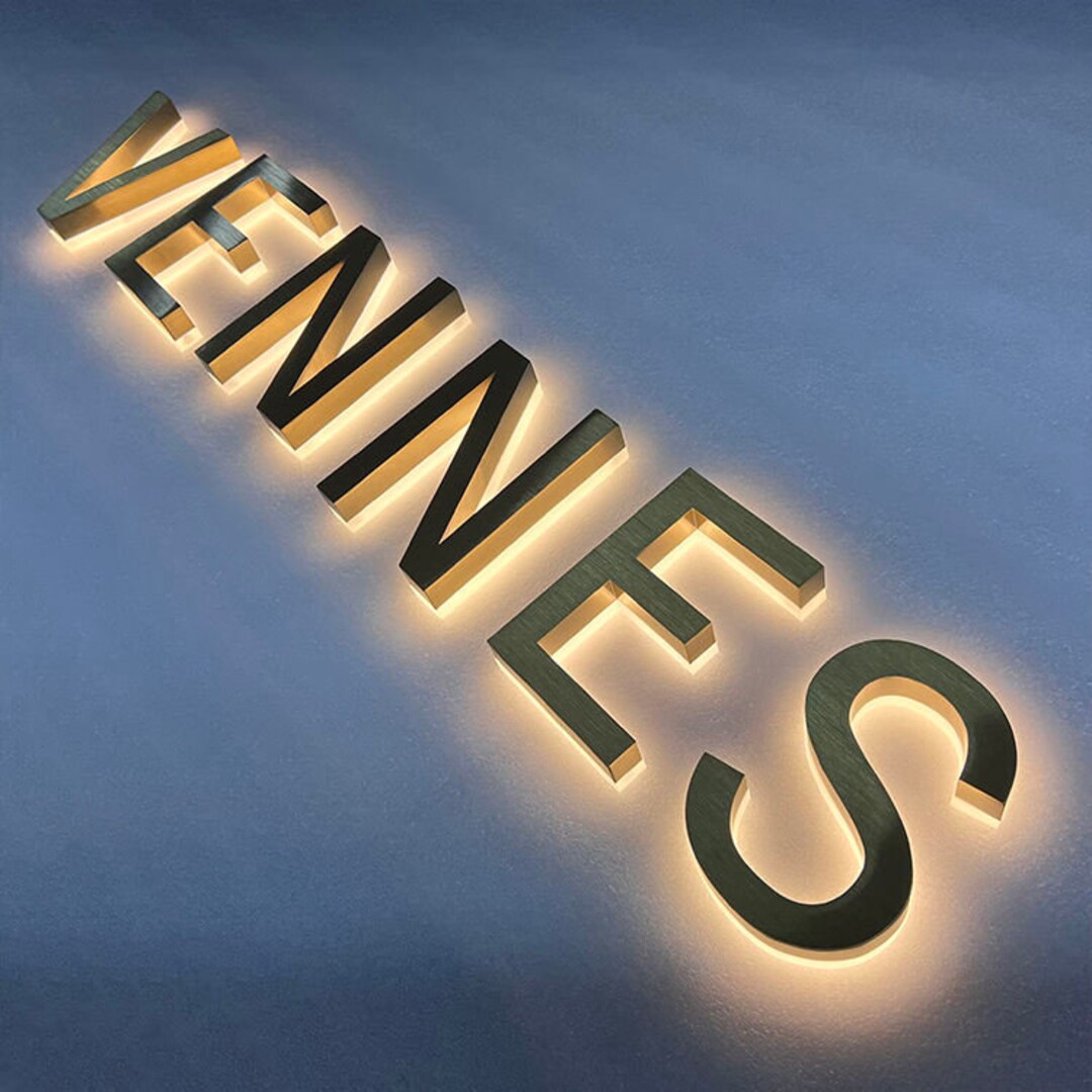 Custom Stainless Steel Logo Sign, Illuminated Logo Sign Backlit-brushed ...