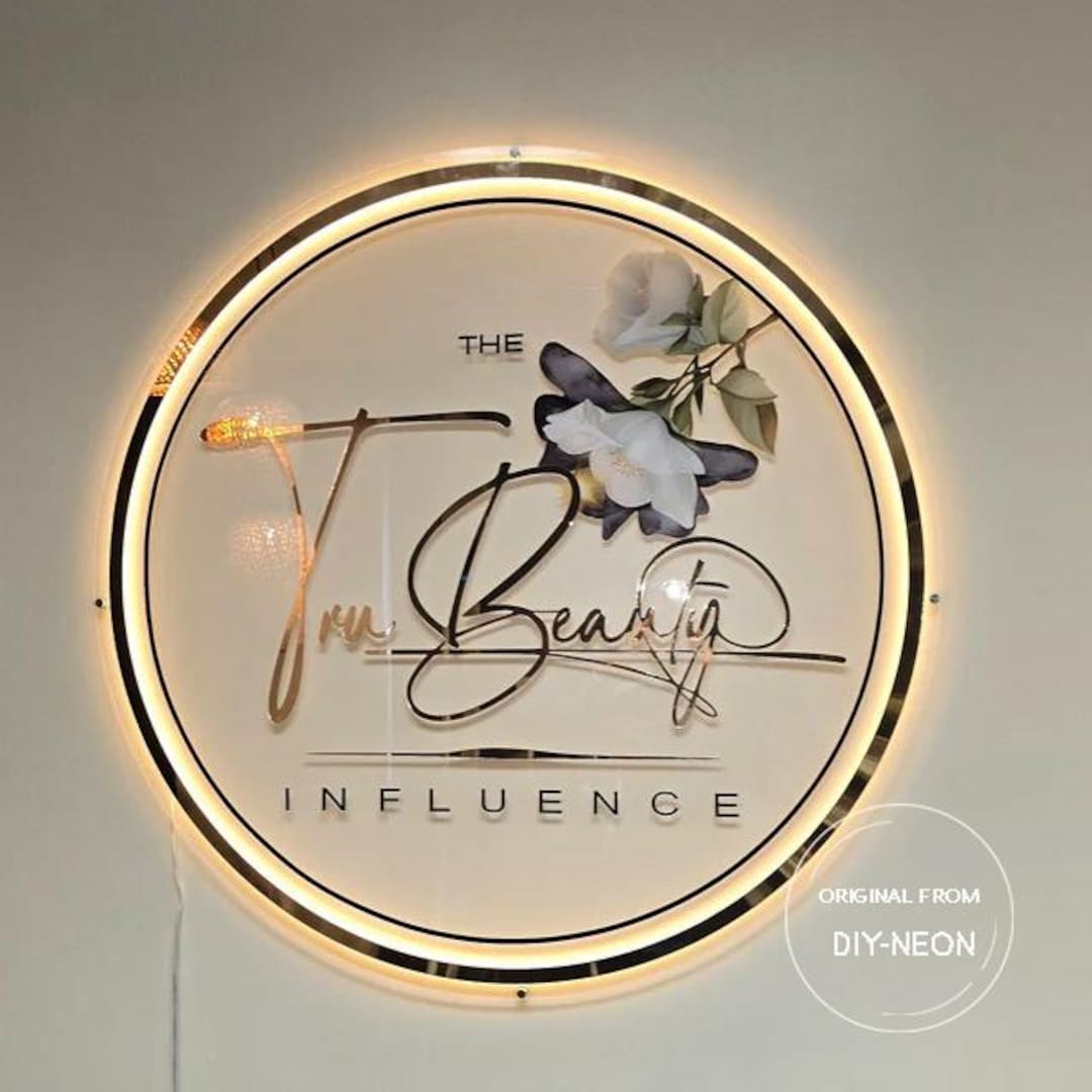 Custom Backlit Acrylic Sign Acrylic Logo Sign LED Business Sign Salon ...