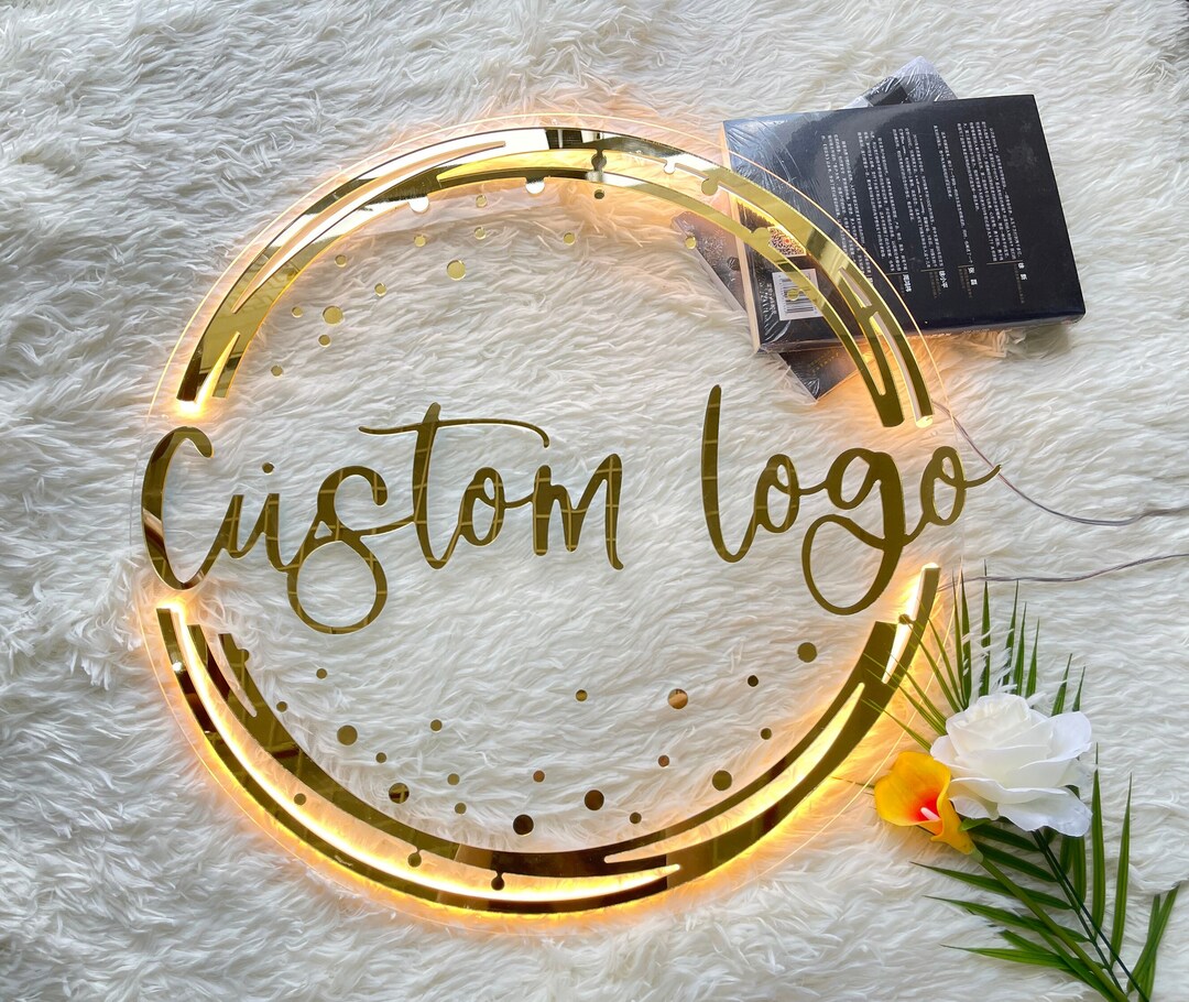 Custom Acrylic Sign Led Round Acrylic Sign for Nail Salon Logo Beauty ...