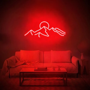 Sunrise Mountains Neon LED Sign Home Decor Custom Made Neon - Etsy