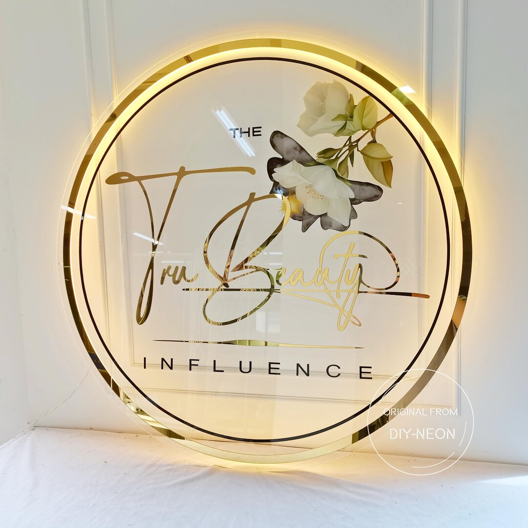 Custom Backlit Acrylic Sign Acrylic Logo Sign LED Business Sign Salon ...