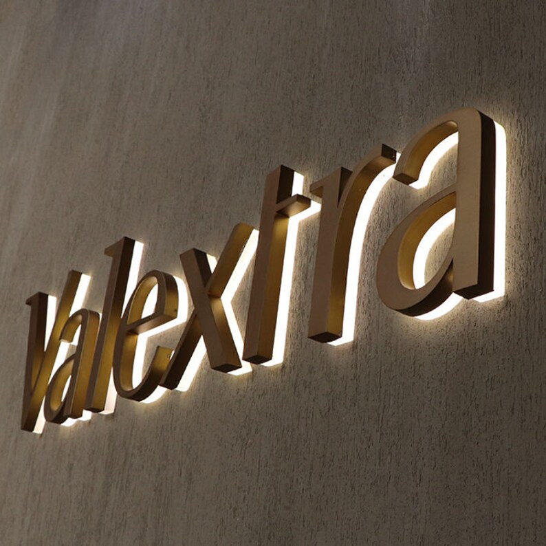 Custom Stainless Steel Logo Sign Illuminated Logo Sign - Etsy