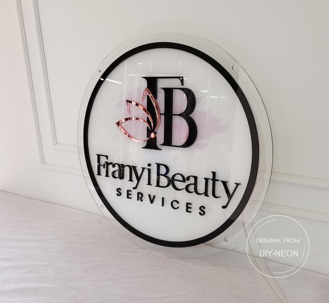 Custom Acrylic Sign Round Acrylic Sign for Nail Salon Logo Beauty Salon ...