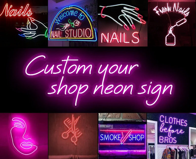 Custom Shop Sign Nail Store Sign Hair Salon Sign Beauty | Etsy Canada