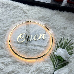 Custom Acrylic Sign Led Round Acrylic Sign for Nail Salon Logo Beauty ...