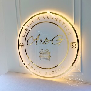 Custom RGB Acrylic Sign Led Round Acrylic Sign for Nail Salon Logo ...