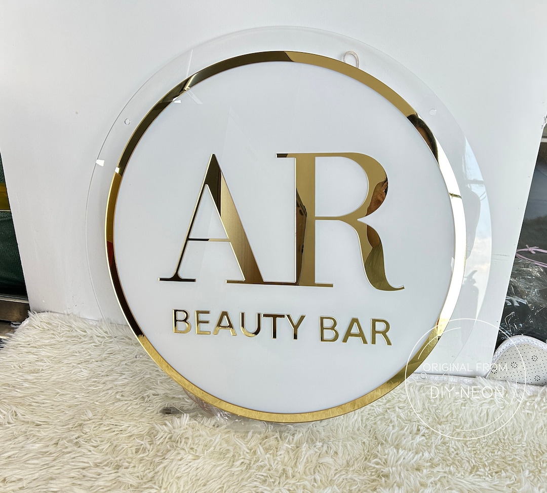 Custom Acrylic Sign Round Acrylic Sign for Nail Salon Logo Beauty Salon ...