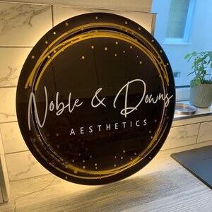 Custom Acrylic Sign Led Round Acrylic Sign for Nail Salon Logo Beauty ...