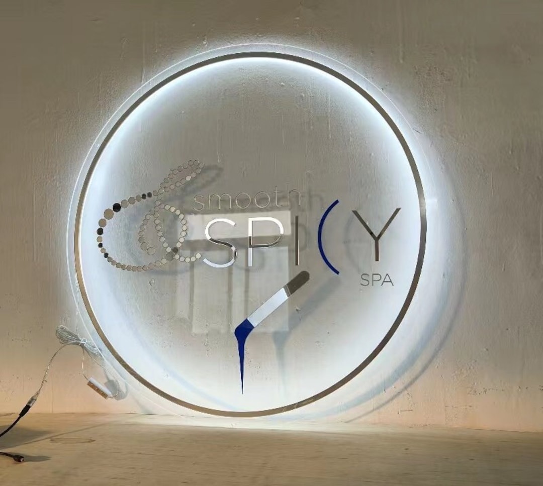 Custom Acrylic Sign Led Round Acrylic Sign for Nail Salon Logo Beauty ...