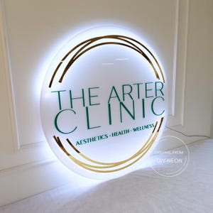 Custom RGB Acrylic Sign Led Round Acrylic Sign for Nail Salon Logo ...