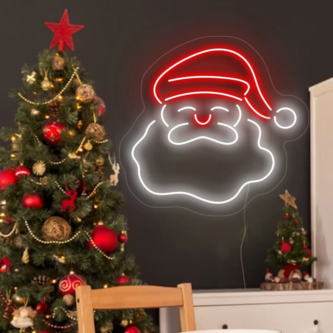 Santa Claus Neon LED Sign Christmas Decor Home Decor Custom - Etsy