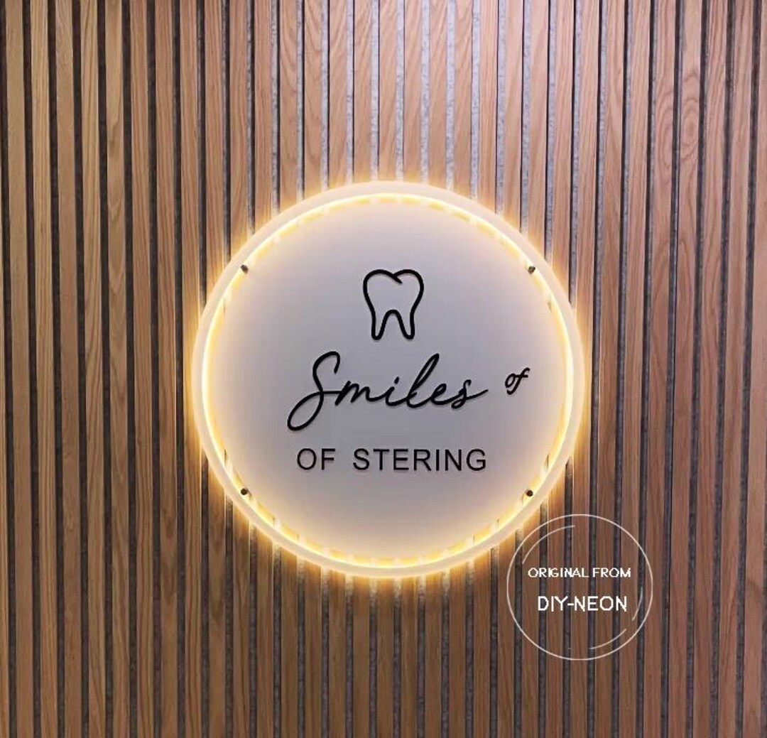 Custom RGB Acrylic Sign Led Round Acrylic Sign for Nail Salon Logo ...