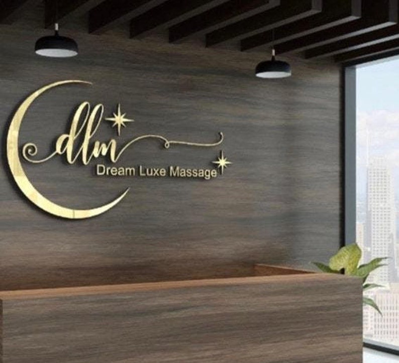 Custom 3D Sign for an Office Lobbysilver Brushed and Mirrored - Etsy