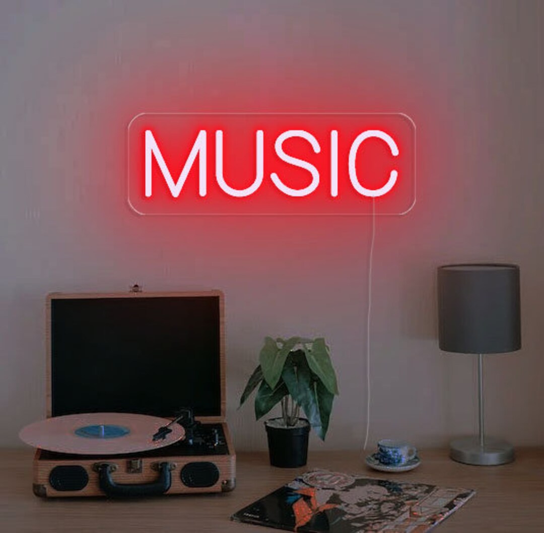Led Music Neon Sign Custom Neon Sign Studio Office Wall Art - Etsy