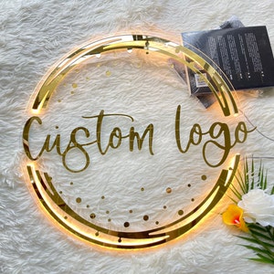Custom Acrylic Sign Led Round Acrylic Sign for Nail Salon Logo Beauty ...