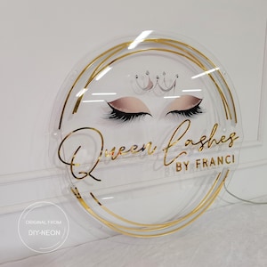 Custom Acrylic Sign Led Round Acrylic Sign for Nail Salon Logo Beauty ...