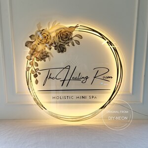 Custom RGB Acrylic Sign Led Round Acrylic Sign for Nail Salon Logo ...