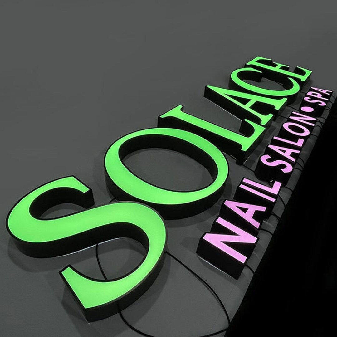 Custom 3D Face Light Sign Custom Bussiness Logo Led Bussiness Sign ...