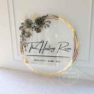 Custom Acrylic Sign Led Round Acrylic Sign for Nail Salon Logo Beauty ...