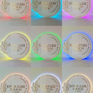 Custom RGB Acrylic Sign Led Round Acrylic Sign for Nail Salon Logo ...