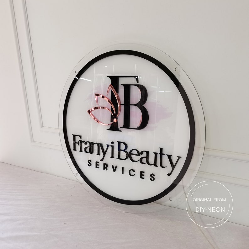 Custom Backlit Acrylic Sign Acrylic Logo Sign LED Business Sign Salon ...