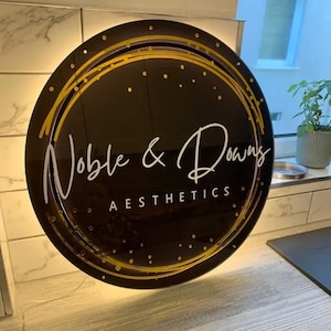 Custom Acrylic Sign Led Round Acrylic Sign for Nail Salon Logo - Etsy
