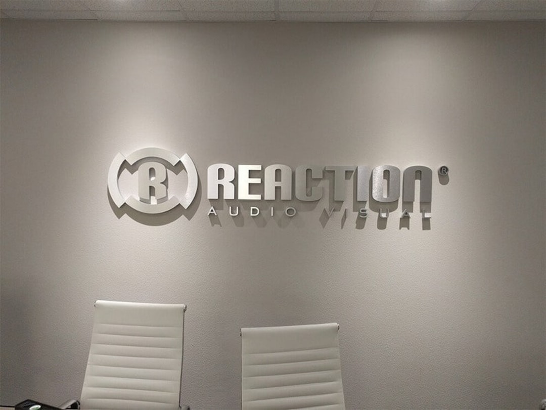 Custom 3D Sign for an Office Lobby,silver Brushed and Mirrored Sign ...
