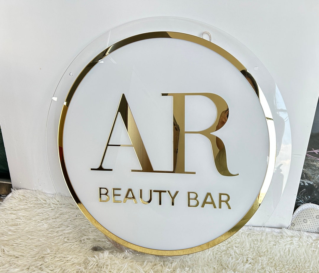Custom Acrylic Sign Round Acrylic Sign for Nail Salon Logo Beauty Salon ...