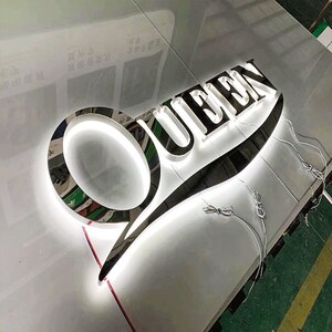 Custom Stainless Steel Logo Sign, Illuminated Logo Sign Backlit-brushed ...