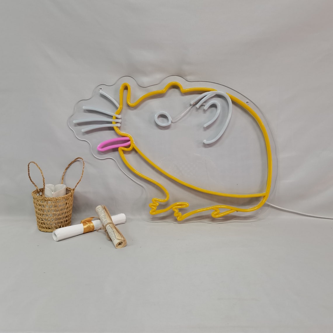 Elephant Shrew Yawning Neon Sign Led Cut Animal Neon Sign - Etsy