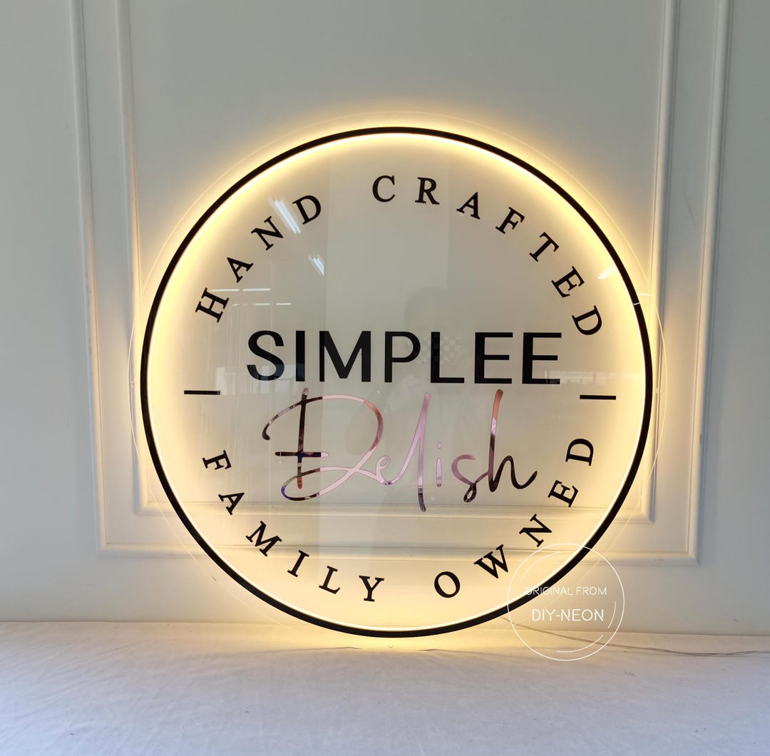 Custom Acrylic Sign Led Round Acrylic Sign for Nail Salon Logo Beauty ...