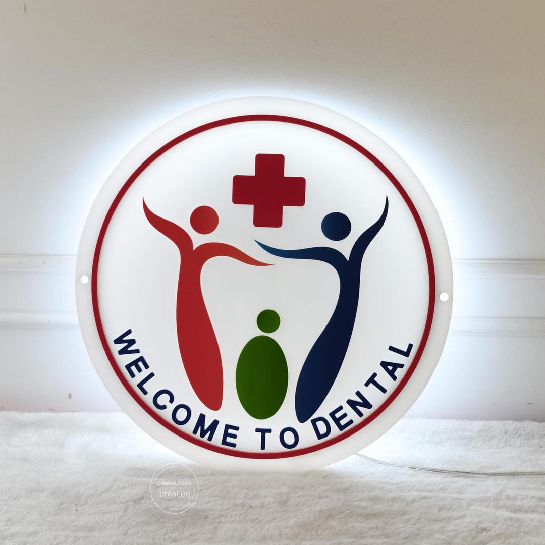 Custom RGB Acrylic LED Sign: Round Salon Logo - Etsy