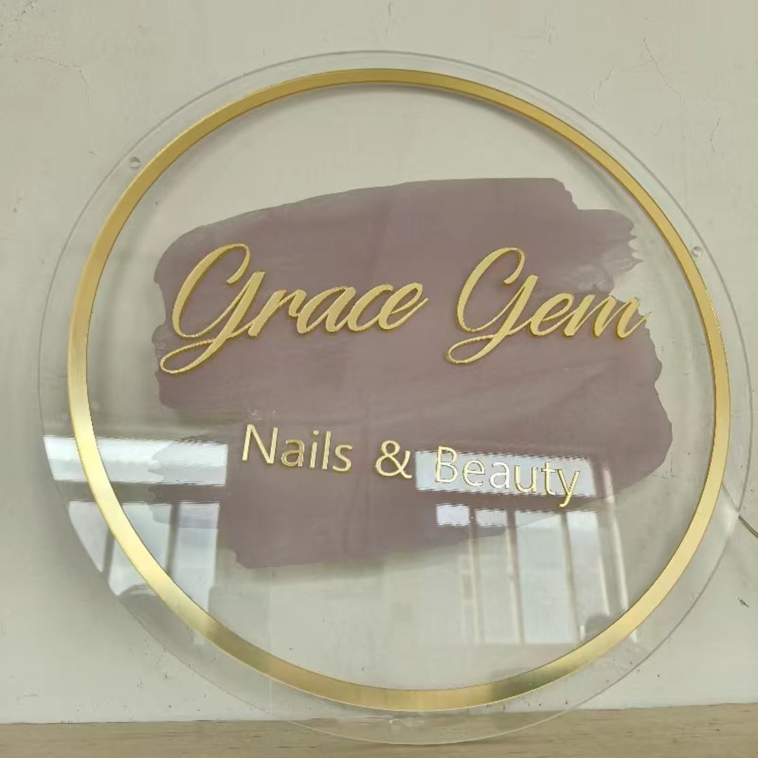 Custom Acrylic Sign Round Acrylic Sign for Nail Salon Logo - Etsy