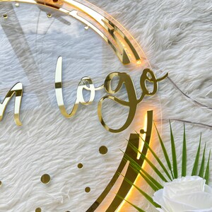 Custom Acrylic Sign Led Round Acrylic Sign for Nail Salon Logo Beauty ...