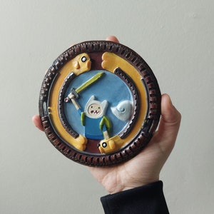 Adventure Time Relief Figure, Finn and Jake Sculpture Whimsical Home ...