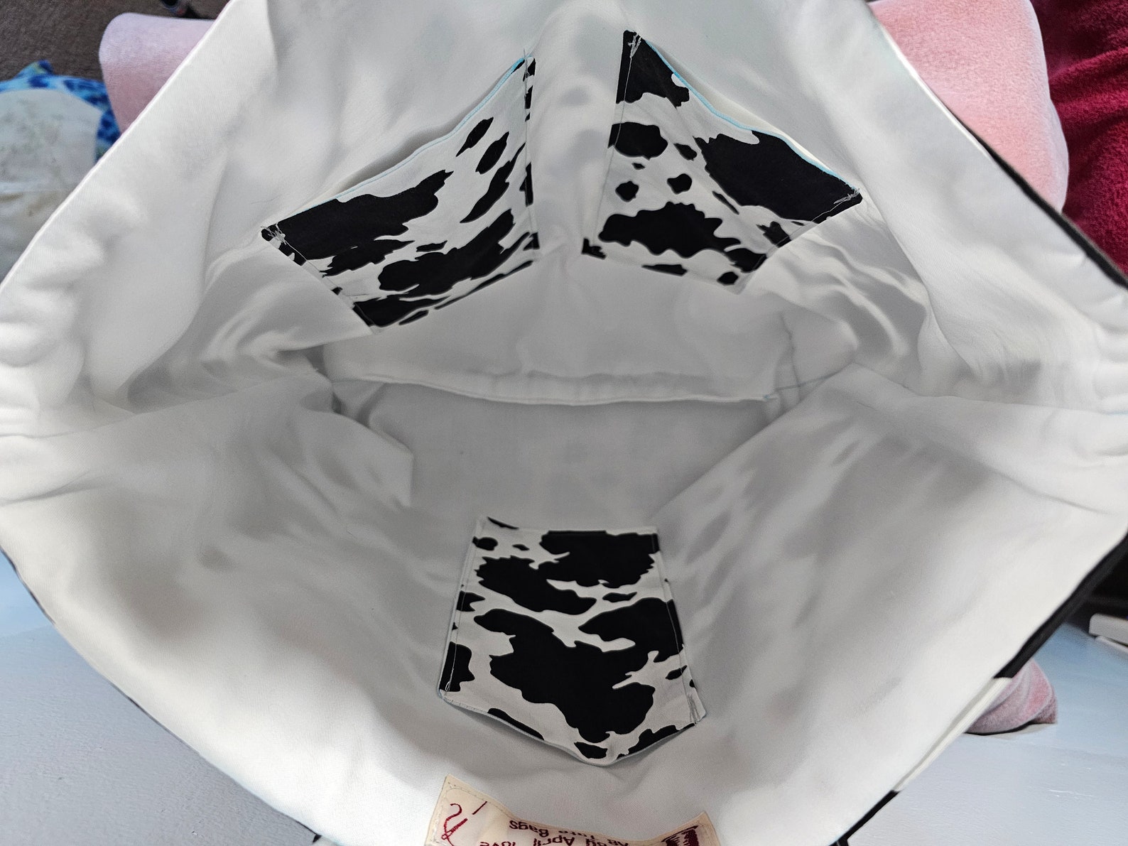 Tote, Bag, Cute, Cow Cow Print, Black and White, Pockets, - Etsy