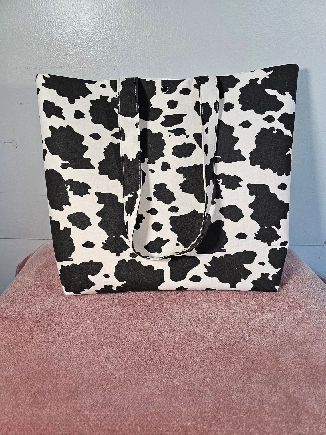 Tote, Bag, Cute, Cow Cow Print, Black and White, Pockets, - Etsy
