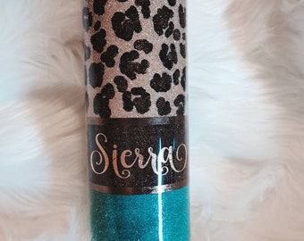 UV DTF Decal Leopard Turquoise Cow Print Sunflower Tumbler - Etsy